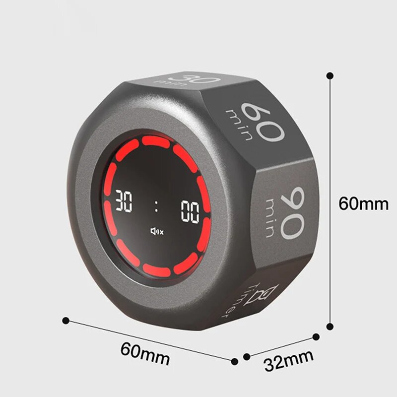 Flip Timer Черный 90 минут, визуальный таймер с индикатором — фото 1