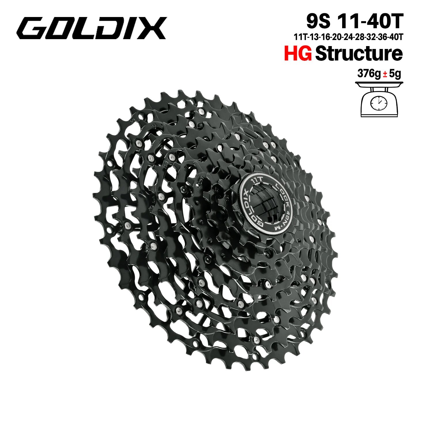 GOLDIX Ультралегкая кассета для горного велосипеда 9/10/11/12/13 скоростей 9 Speed 11T-40T