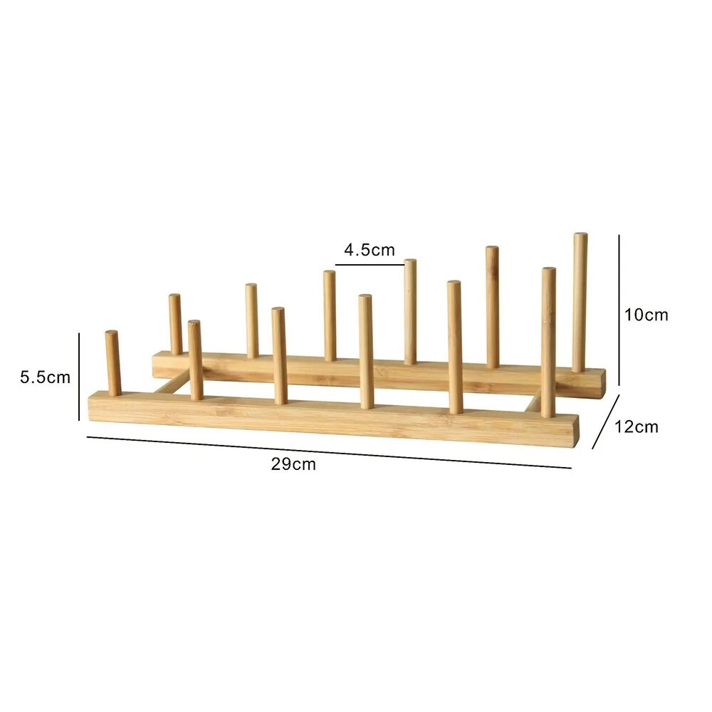 Деревянная подставка для посуды, 29x12x5.5 см, Цвет: 09