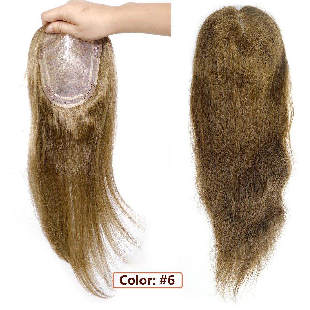 Накладка из индийских волос CC YOUNG для женщин 6 #