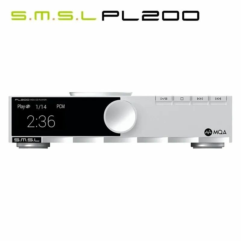 SMSL PL200, высококачественный классический CD-плеер, цифровой аудио MQA DAC AK4499EX, Bluetooth, 1000 мВт/32 , коаксиальный и оптический выходы (с пультом дистанционного управления)