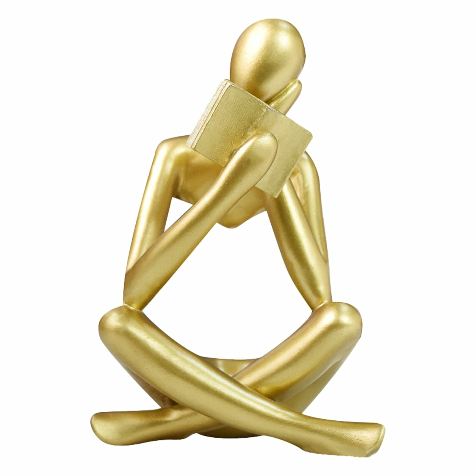 Статуэтка фигурка абстрактного читателя светлая роскошь для дома гостиная книжная полка стол письменный стол из смолы ремесленный изделие декоративный мелкий орнамент золотой цвет