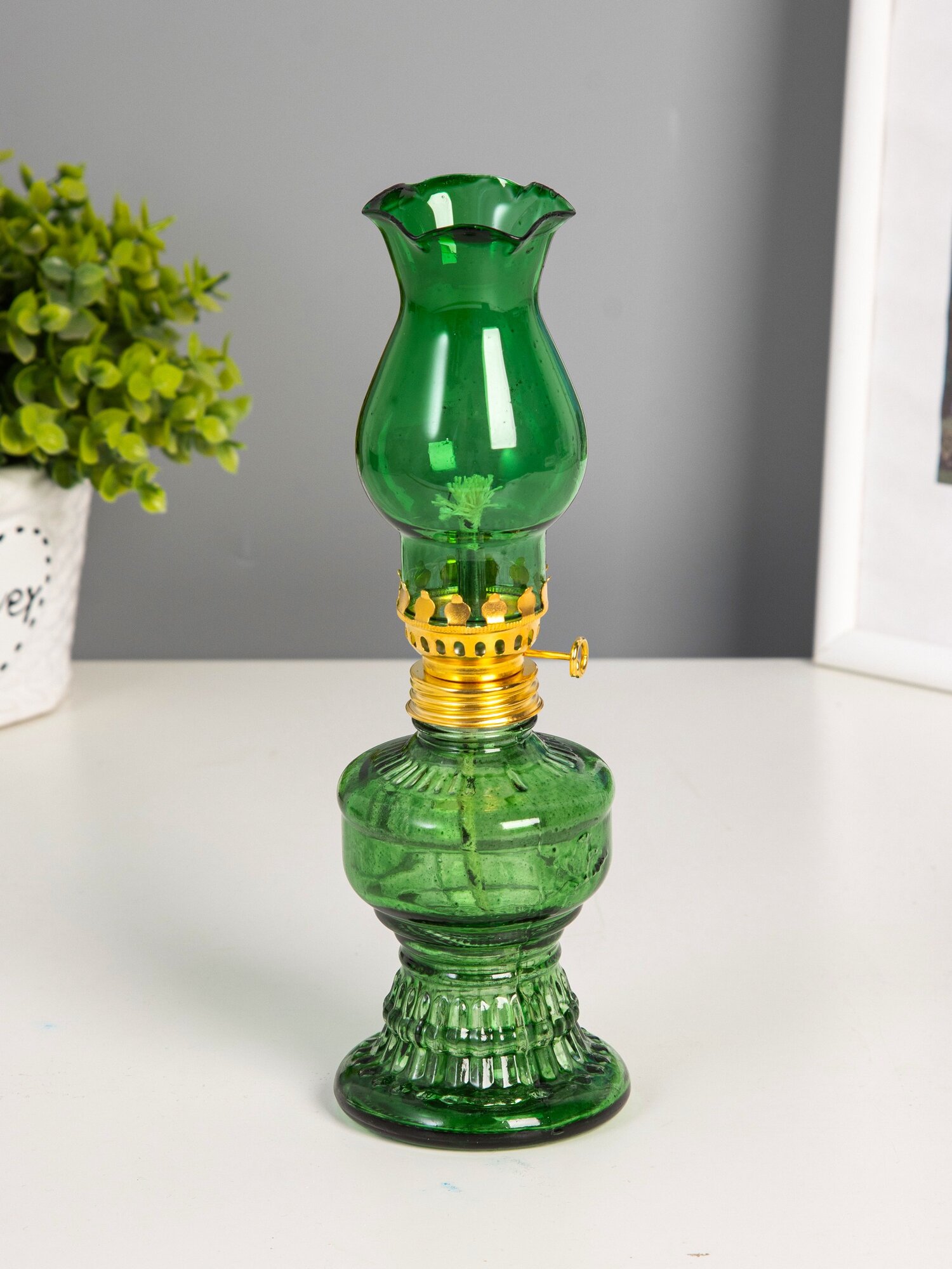 Керосиновая лампа RISALUX 6×6×20 см, зелёный