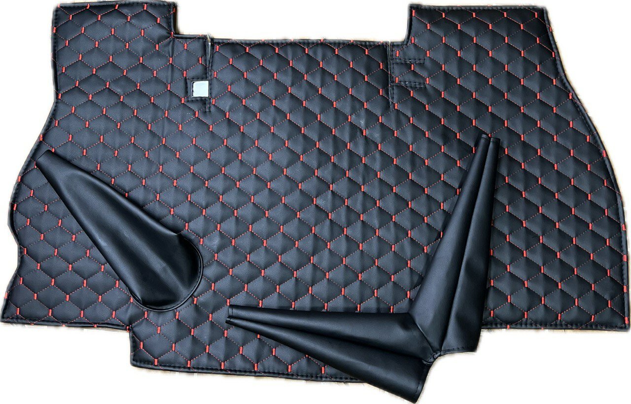 Коврик под рычаги КПП УАЗ 452, 3303 (красная нить Рубин)