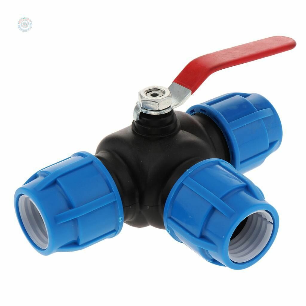 Трехходовой кран для полива, распределитель воды 32 мм, пластиковый тройниковый клапан для систем орошения, садовый регулятор потока для PPR/PE/PVC труб