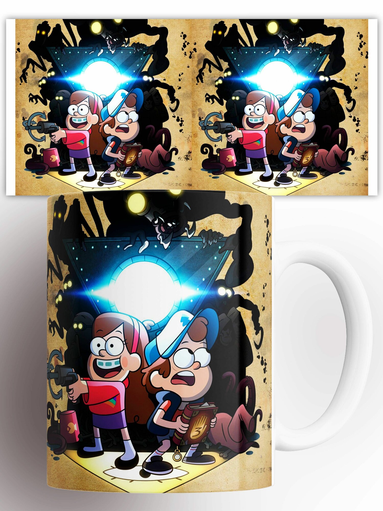 Кружка с принтом Gravity Falls Dipper Meybl Гравити Фолз Диппер Мейбл 330 мл