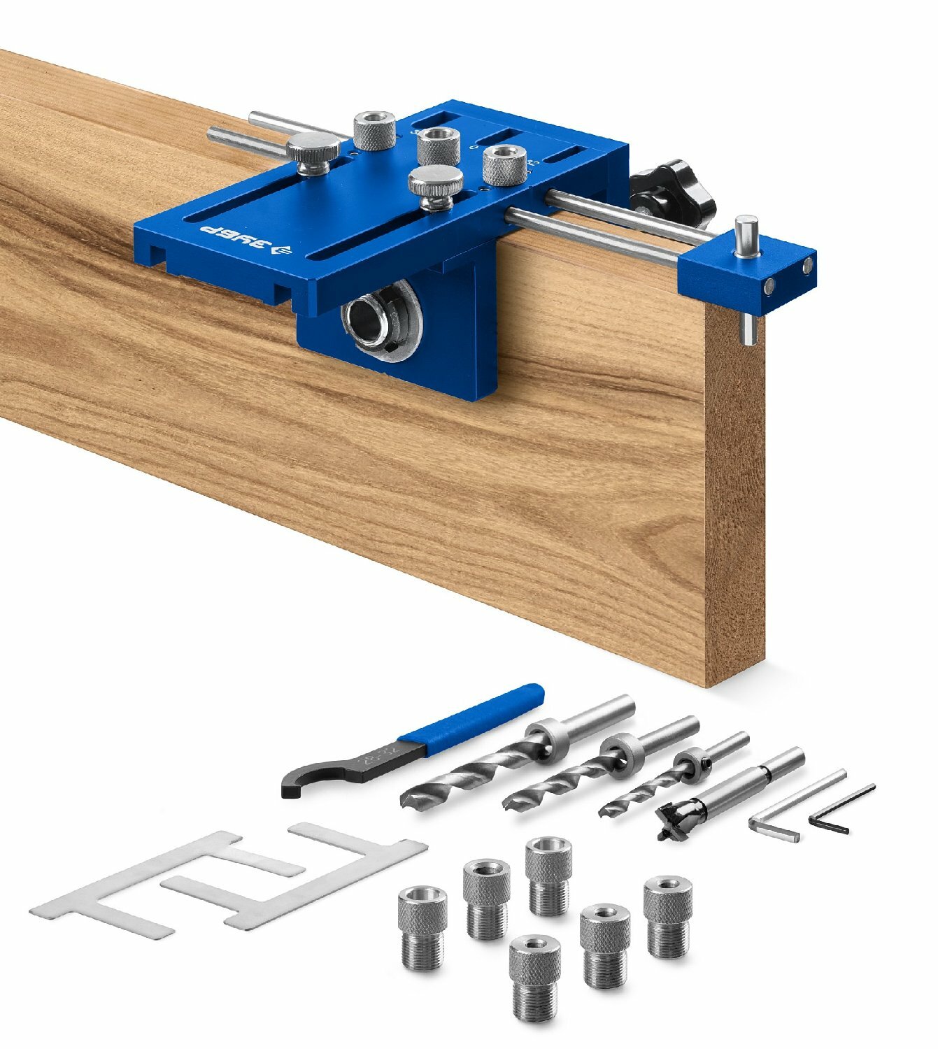 Кондуктор для угловых соединений ЗУБР Профессионал 4 отверстия диаметры 6 8 10 15 мм толщина детали 12-120 мм в кейсе