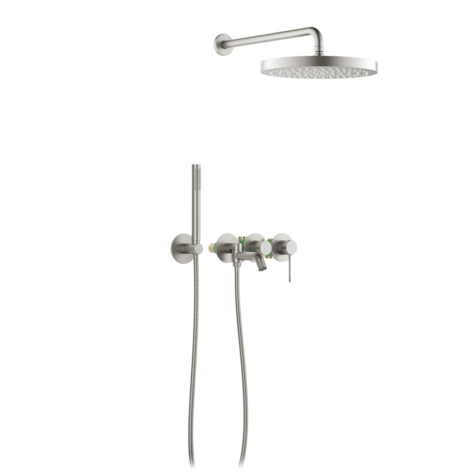 Душевая система Timo "Saona", встраиваемая, латунь, аэратор, никель