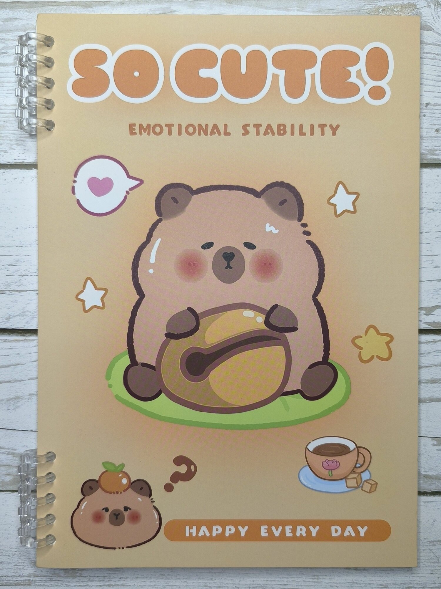 Блокнот B5 "Стабильнобара" с капибарами на сменных блоках, 50 листов в линейку, 17,6х25,5см