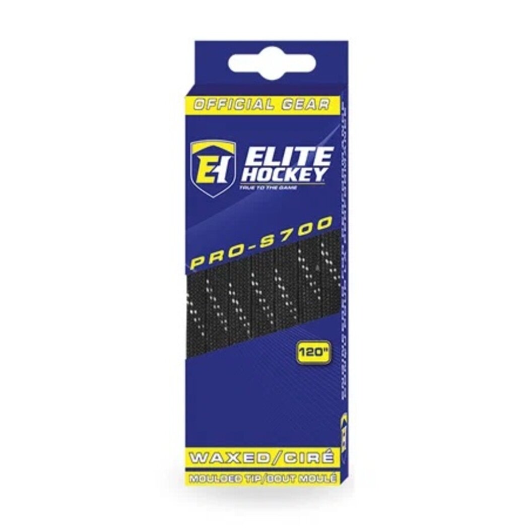 Шнурки для коньков с пропиткой Elite Pro-S700 черные/белые (305см (120"))