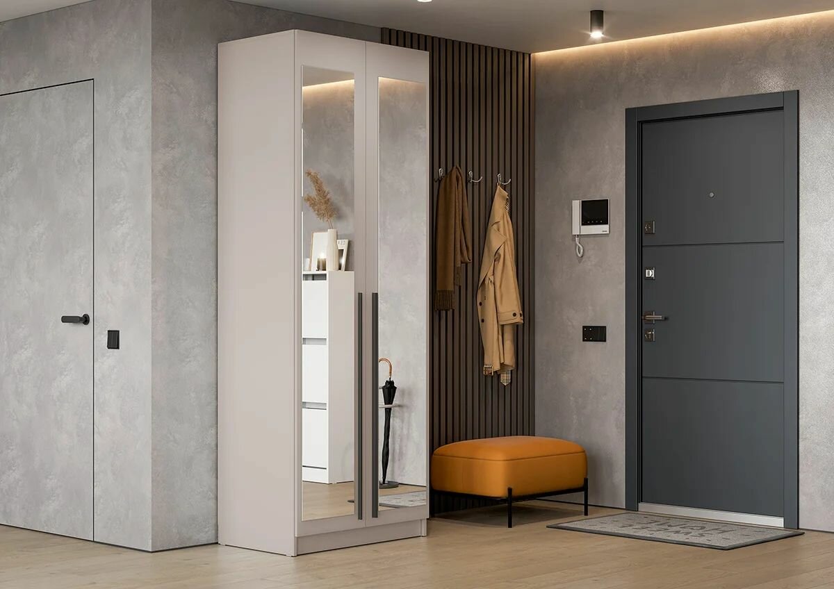 Шкаф Берген ШК-800.2 кашемир + 2 Ронда ЗШК (Интерьер-Центр)