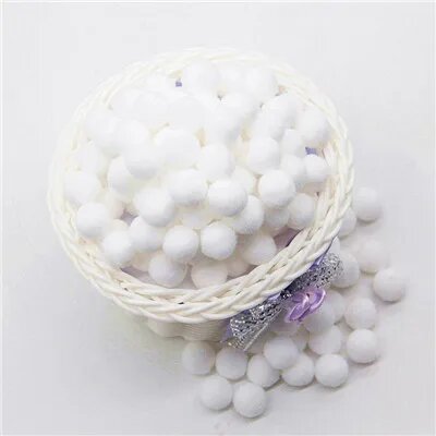 Белые помпоны 8-40 мм для рукоделия