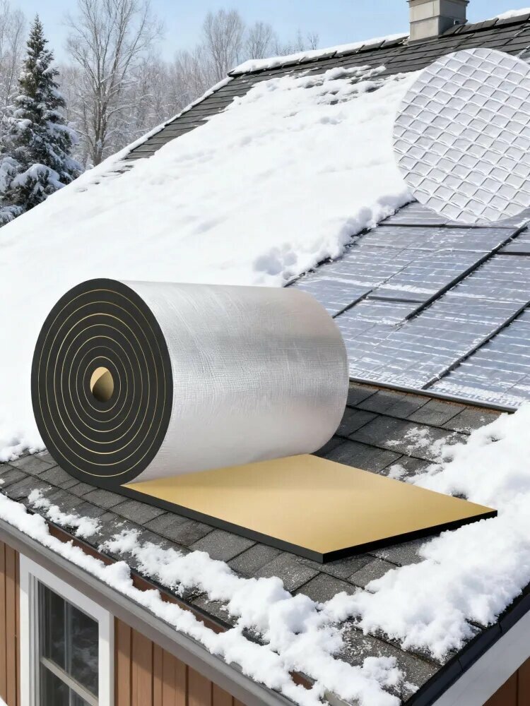 KNOW EASY-Утеплитель для крыш самоклеящийся фольгированный, Подходит для веранд, труб, дверей и окон, железных домов и сараев для разведения животных