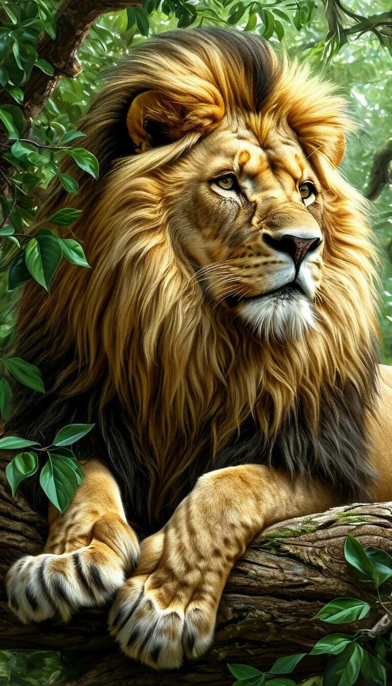 Алмазная живопись Linxiaofei Лес Лев 100x200 см Round 55x110cm, EMG20955