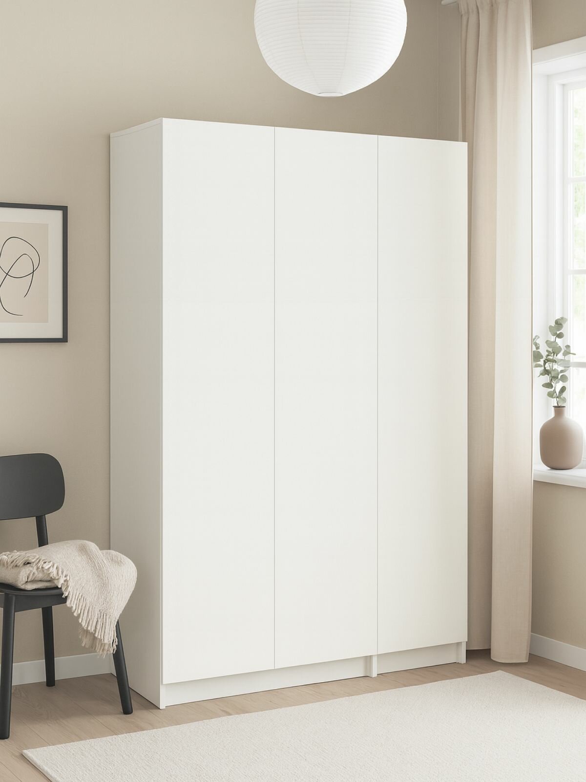 Распашной шкаф ARNIKA, ЛДСП, 4 двери, современный стиль, белый, для дачи/дома/офиса