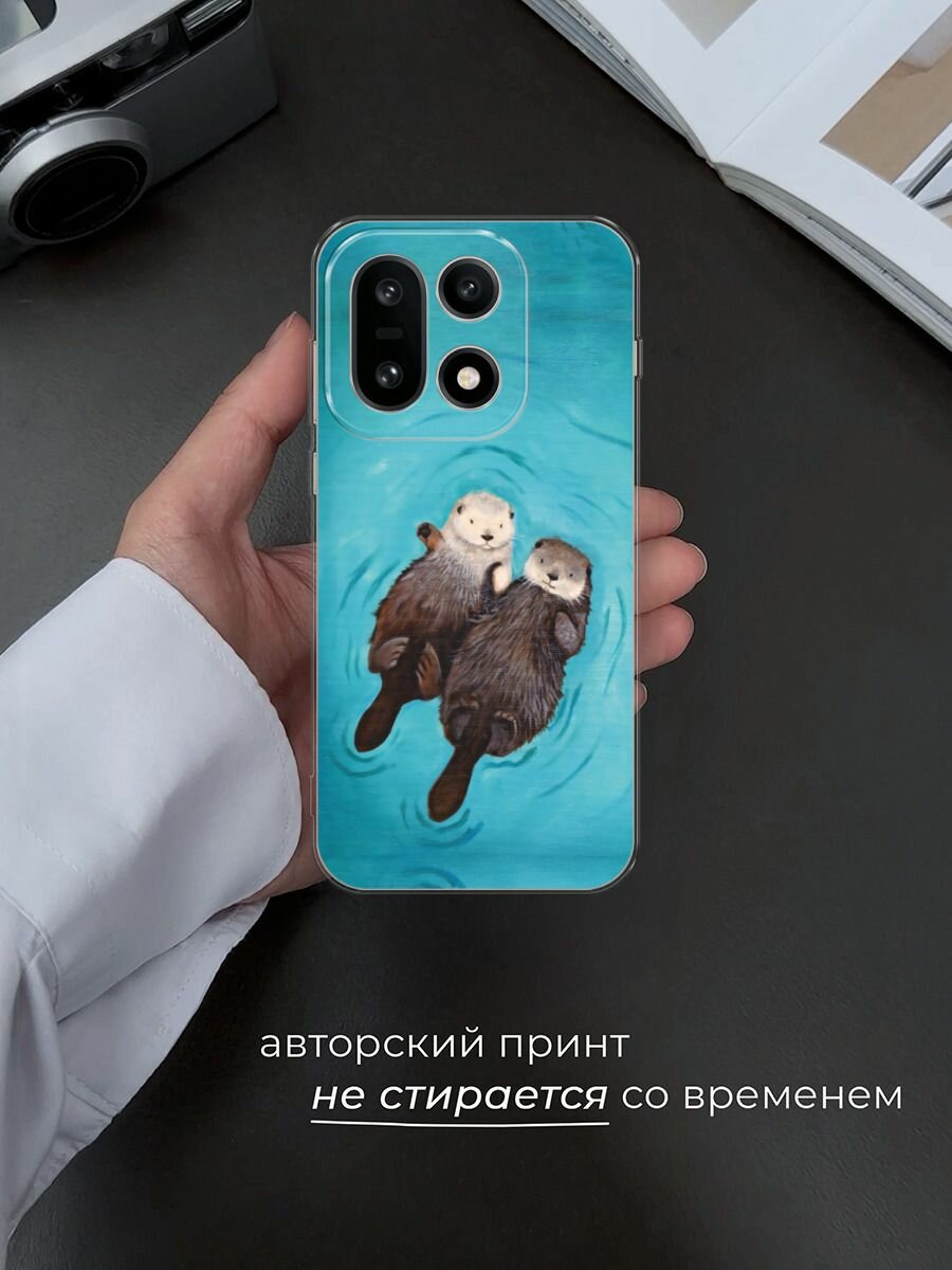 Силиконовый чехол на OnePlus 15 / Ван Плас 15 с принтом Парочка бобров — фото 1