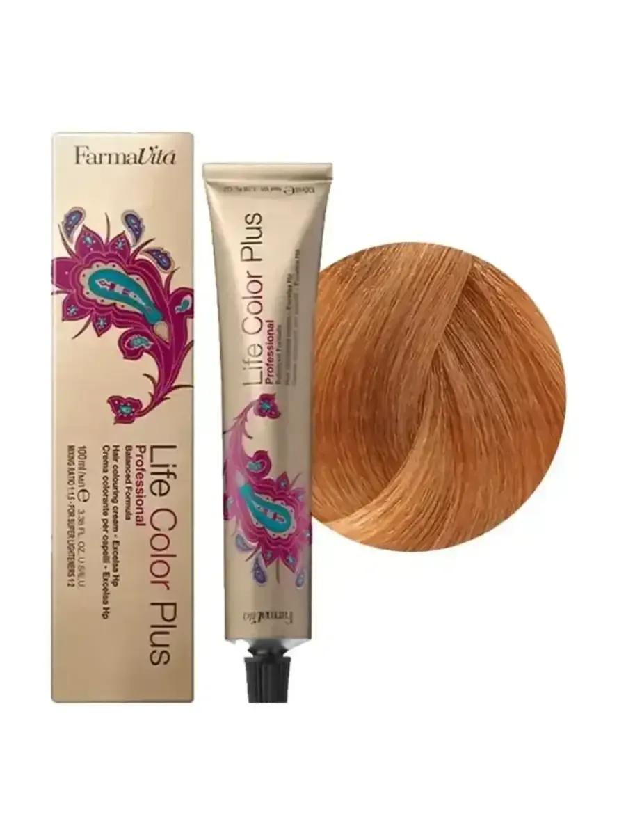 Краска для волос Farmavita Life Color Plus Prof, Перманентный краситель с низким содержанием аммиака, 8.33