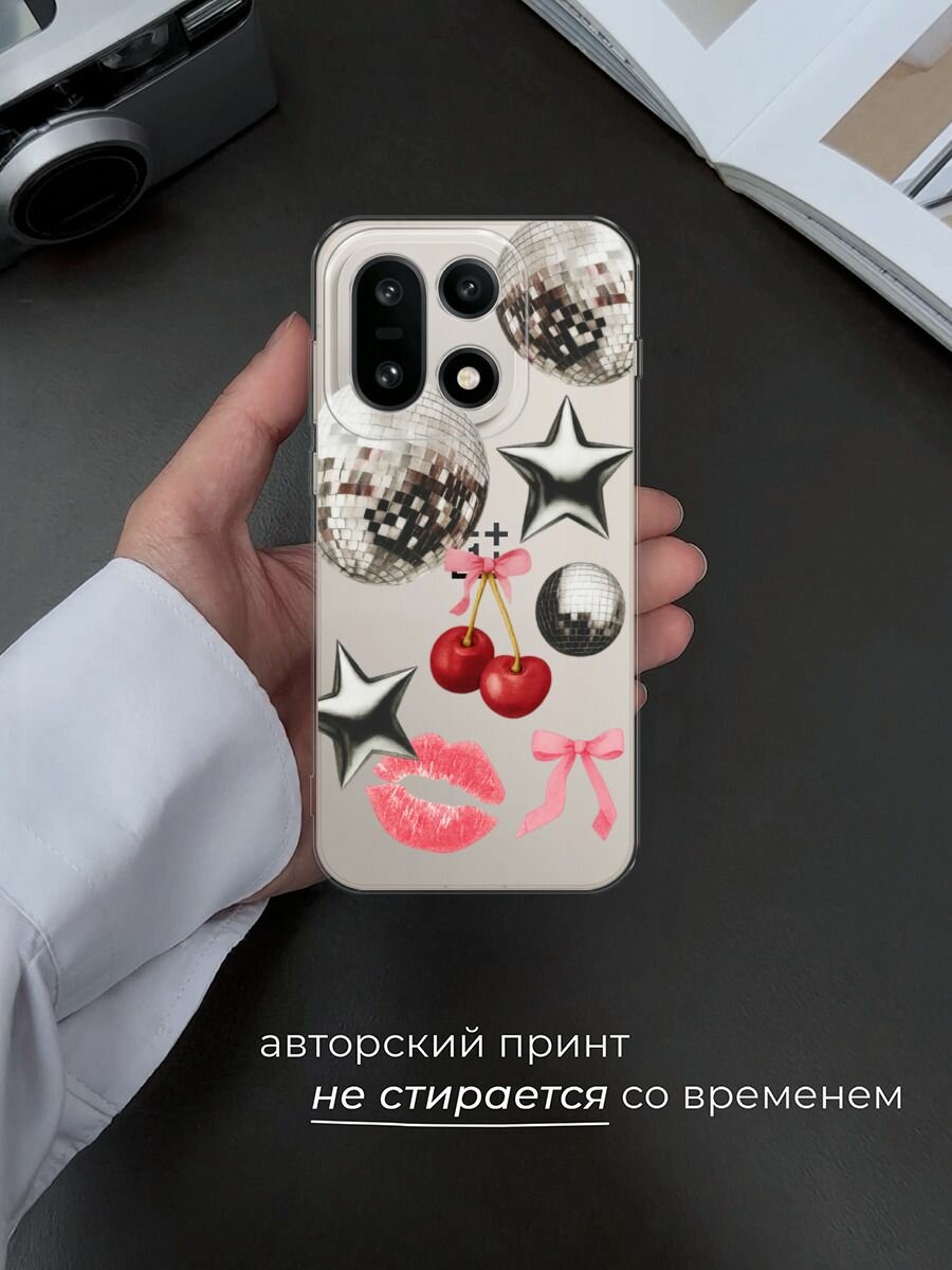 Чехол на OnePlus 15 / Ван Плас 15 с принтом Стильная подборка, прозрачный — фото 1