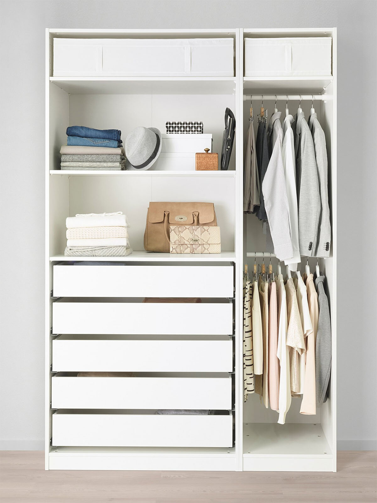 Гардероб PAX Пакс Икеа, ЛДСП, с 5 ящиками, размер 150x58x236 см