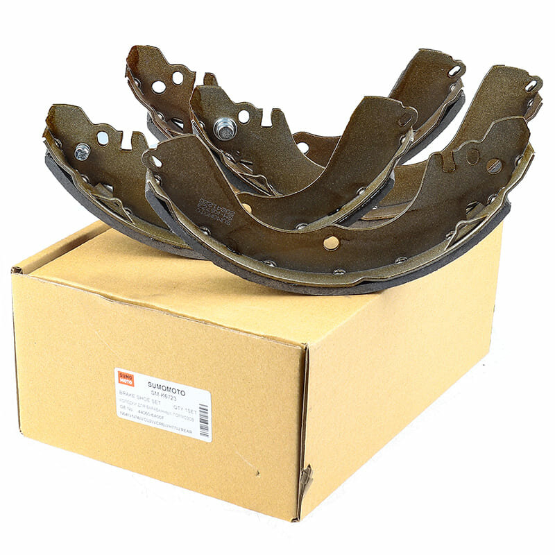 Колодки тормозные барабанные задние SM-K6723 SUMOMOTO; OEM MR249576; Mitsubishi N64W/N74W/CU2W/CR6W/H77W