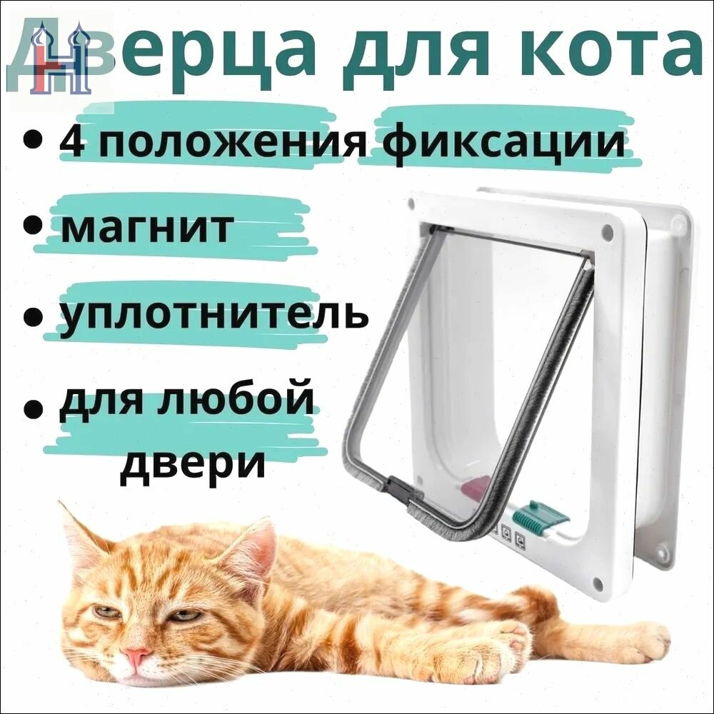 Дверца для кошек врезная, уличная, в межкомнатную дверь