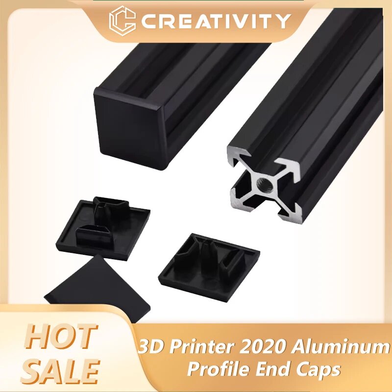 Крышки для профилей 2020 Creativity черный пластик 20 шт 50pcs