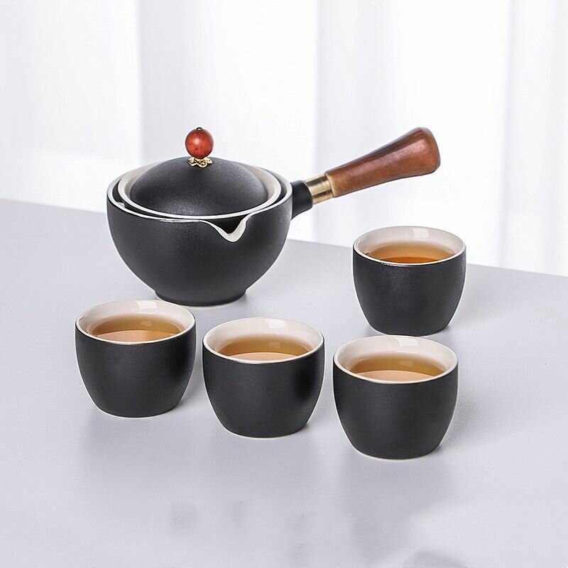 Китай Сервиз чайныйДорожная сумка Xiaokang bubble black 1 Чайник заварочный, 4 чашки.