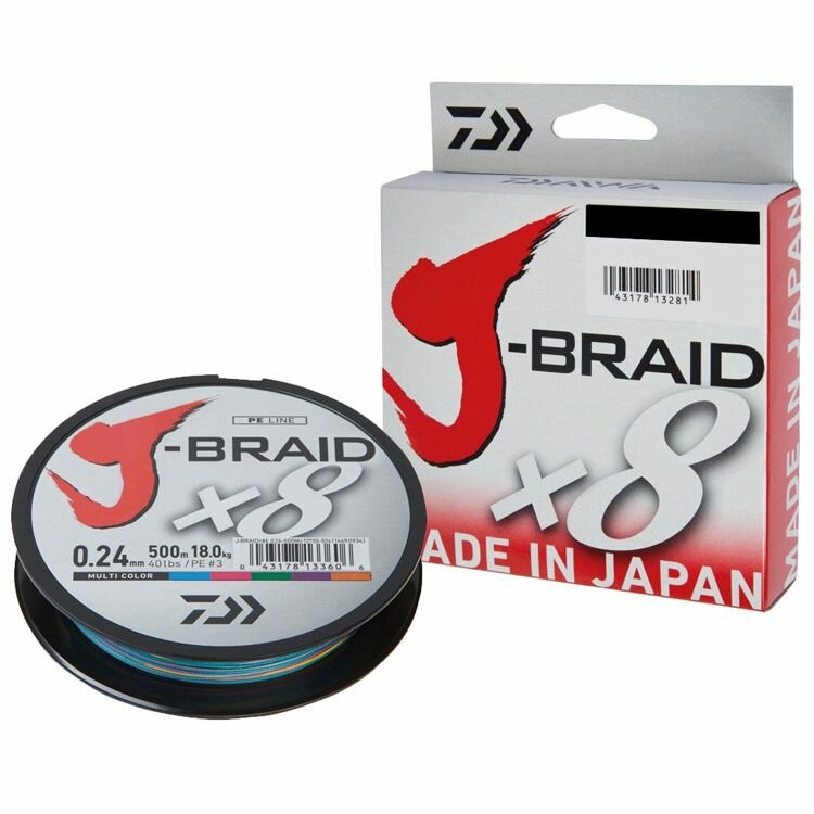Шнур Daiwa J-Braid X8 Multicolor 0.13мм 18lb 150м