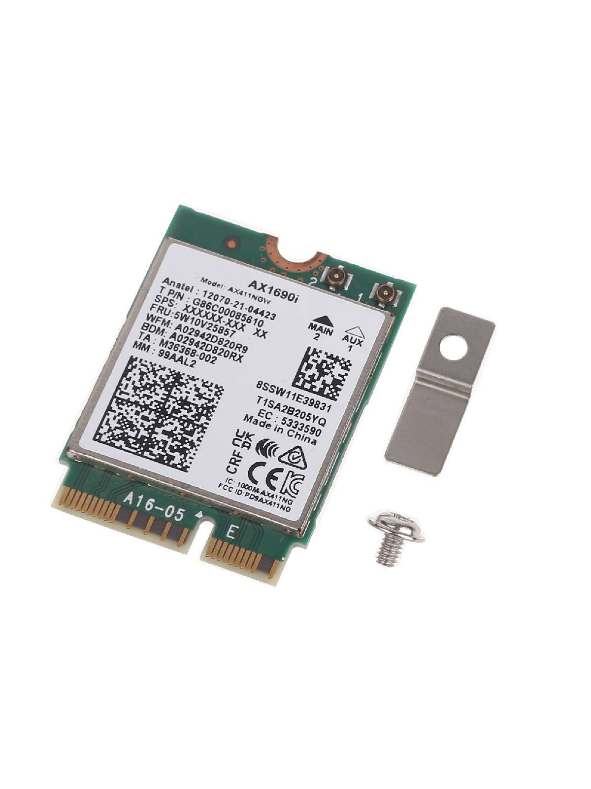 Wi-Fi 6E AX411 Intel Killer AX1690i WIFI 6E Speed 2.4 Gbps 802.11ax 2.4/5/6GHz Bluetooth 5.3 BT5.3