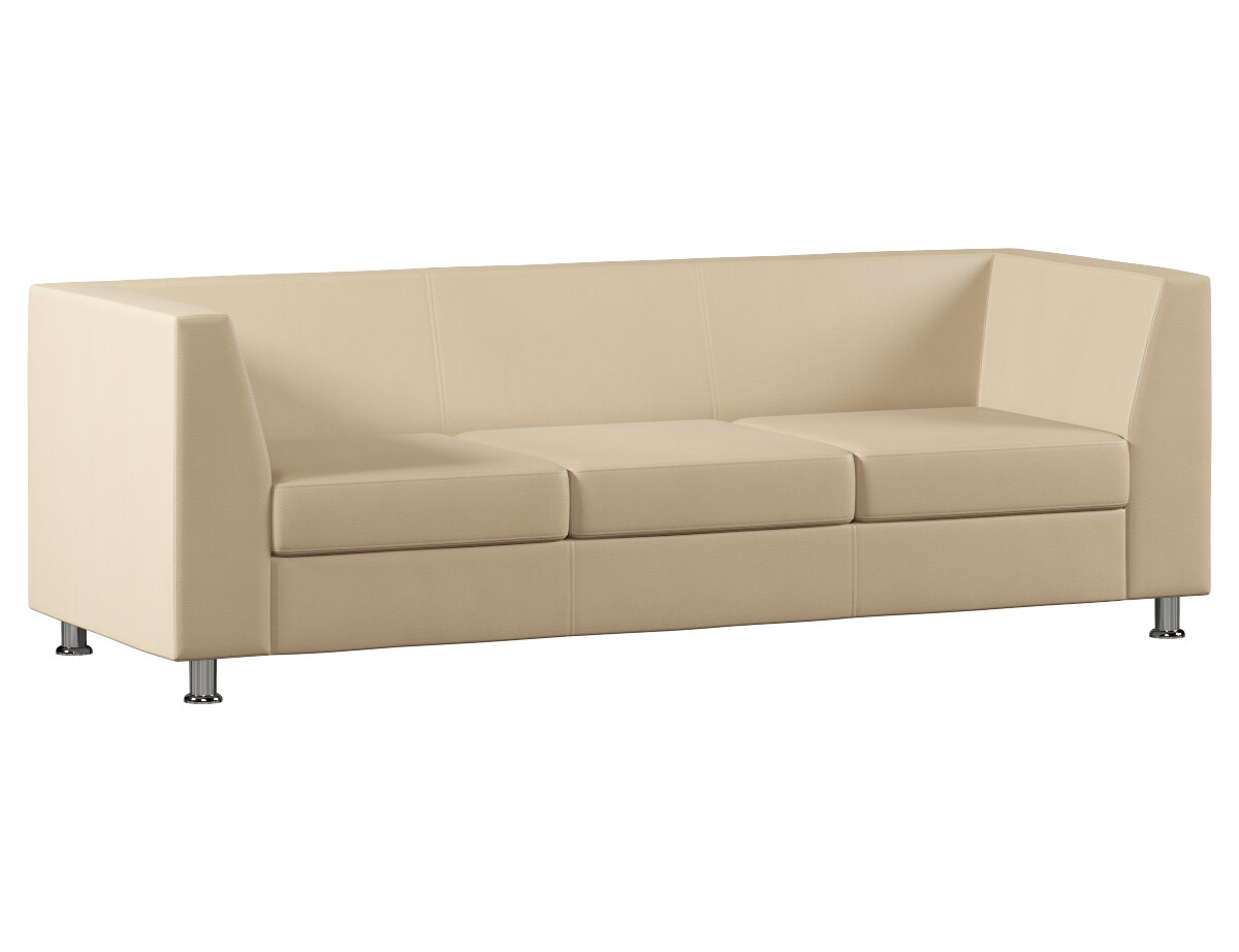 Трехместный диван с подлокотниками Marcus MC-P.03 экокожа бежевая Oregon 12