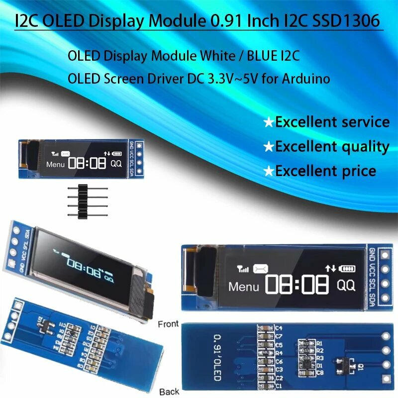 Модуль OLED-дисплея 0.91" белый