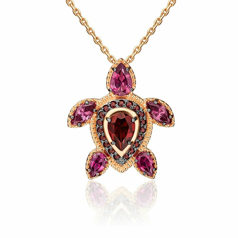 Подвеска, красное золото, 585 проба, гранат