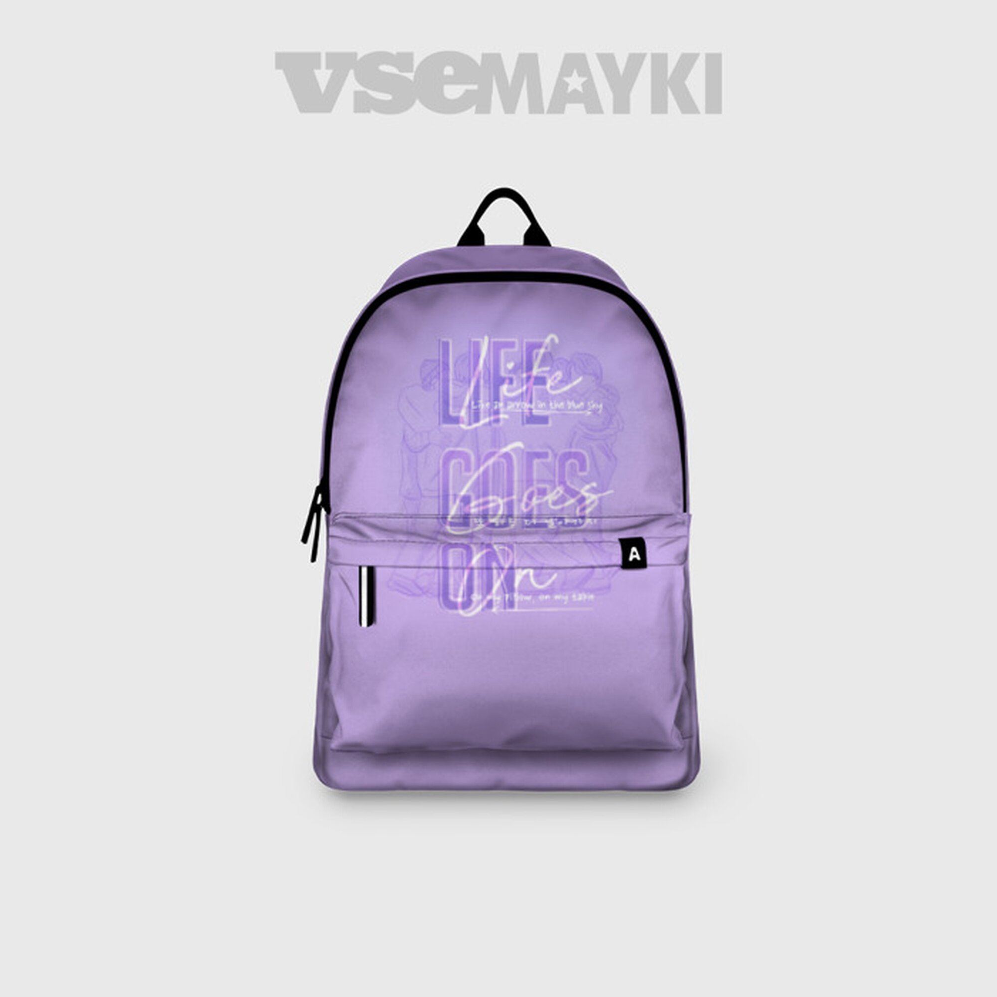 Рюкзак VseMayki с принтом BTS live goes on, унисекс, One size, белый