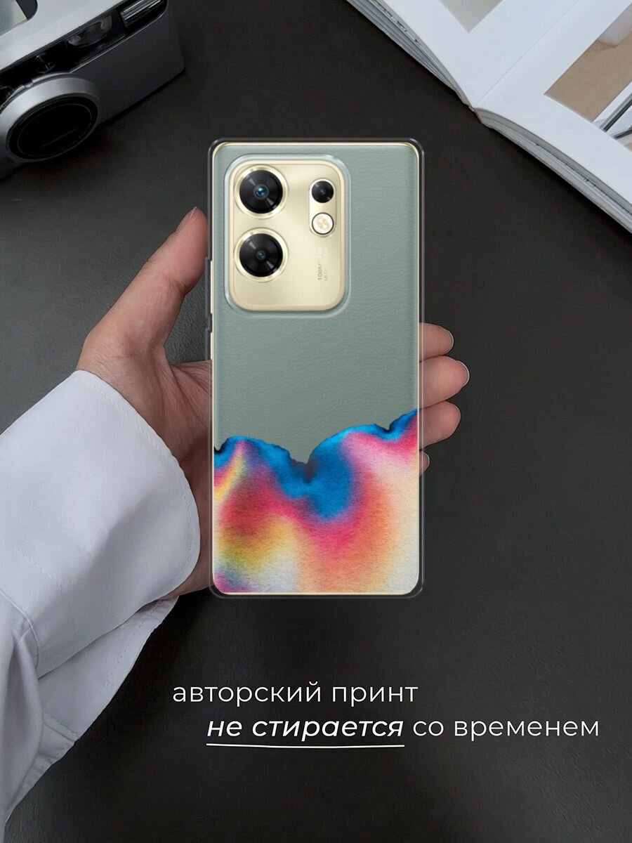 Чехол на Infinix Zero 30 4G / Инфиникс Зеро 30 4G с принтом Акварельное сочетание, прозрачный — фото 1