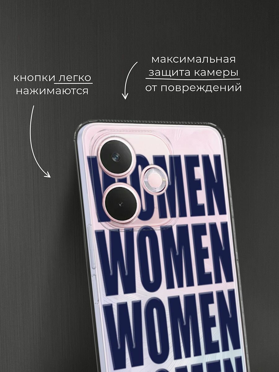 Силиконовый чехол на Oppo A5 Pro / Оппо А5 Про с принтом Woman blue — фото 1