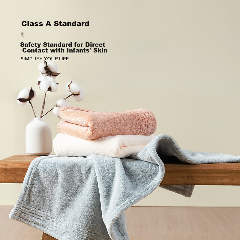 MUJI Towels, Class A, 2-Pack, Soft, Highly Absorbent, Low Lint, for Face Washing And Bathing, Large Face Towel, 115g/piece
