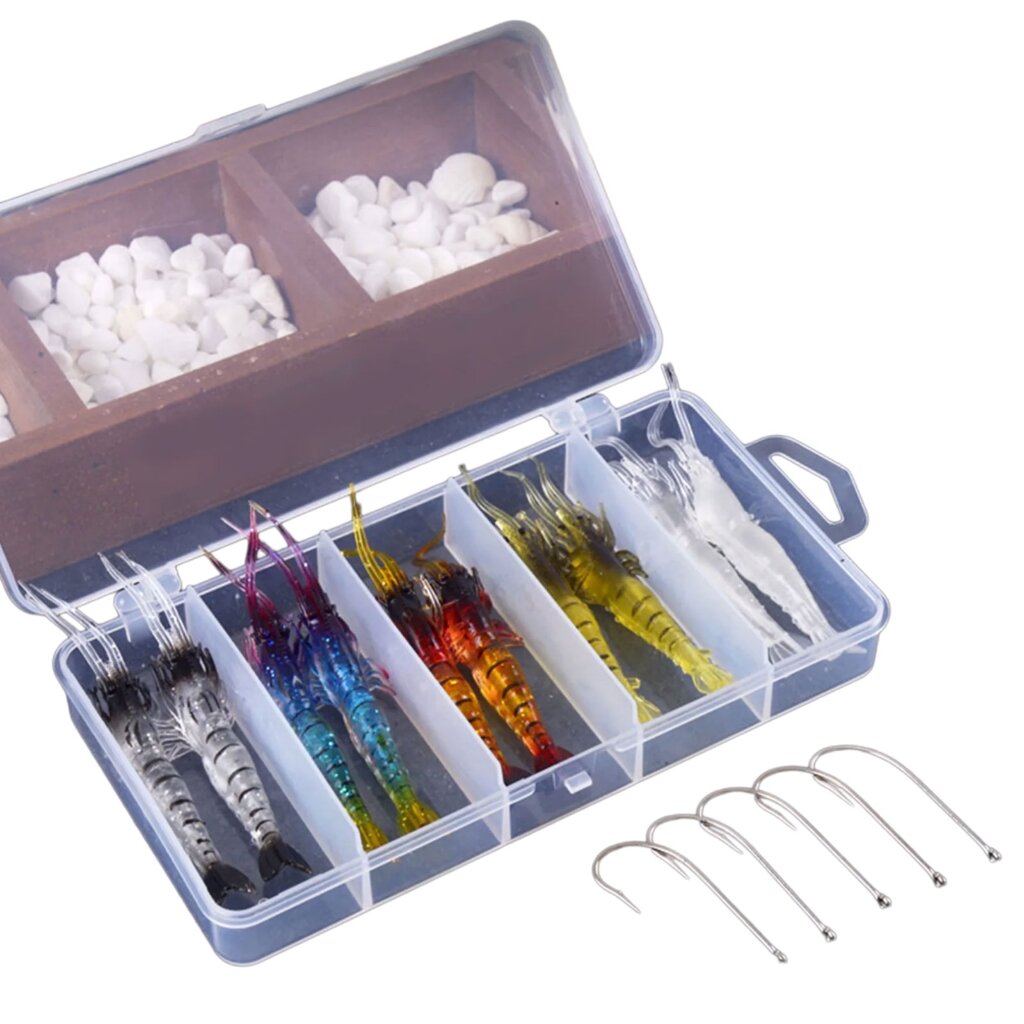 1 набор из 10 штук, прикормка, бионические креветки, реалистичные мягкие креветки, поддельная приманка