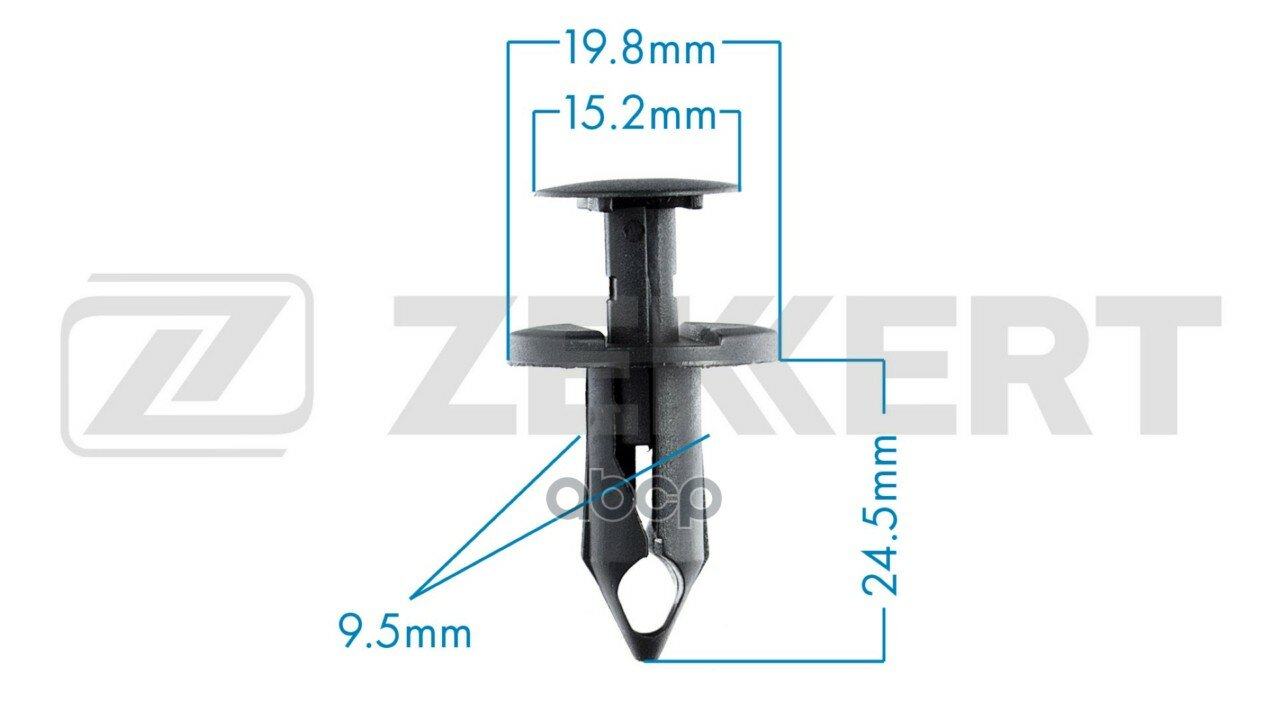 Клипса крепёжная Chrysler Ford General Motors Renault VAG (миним. кол-во заказа 10 шт) Zekkert арт. be-2188