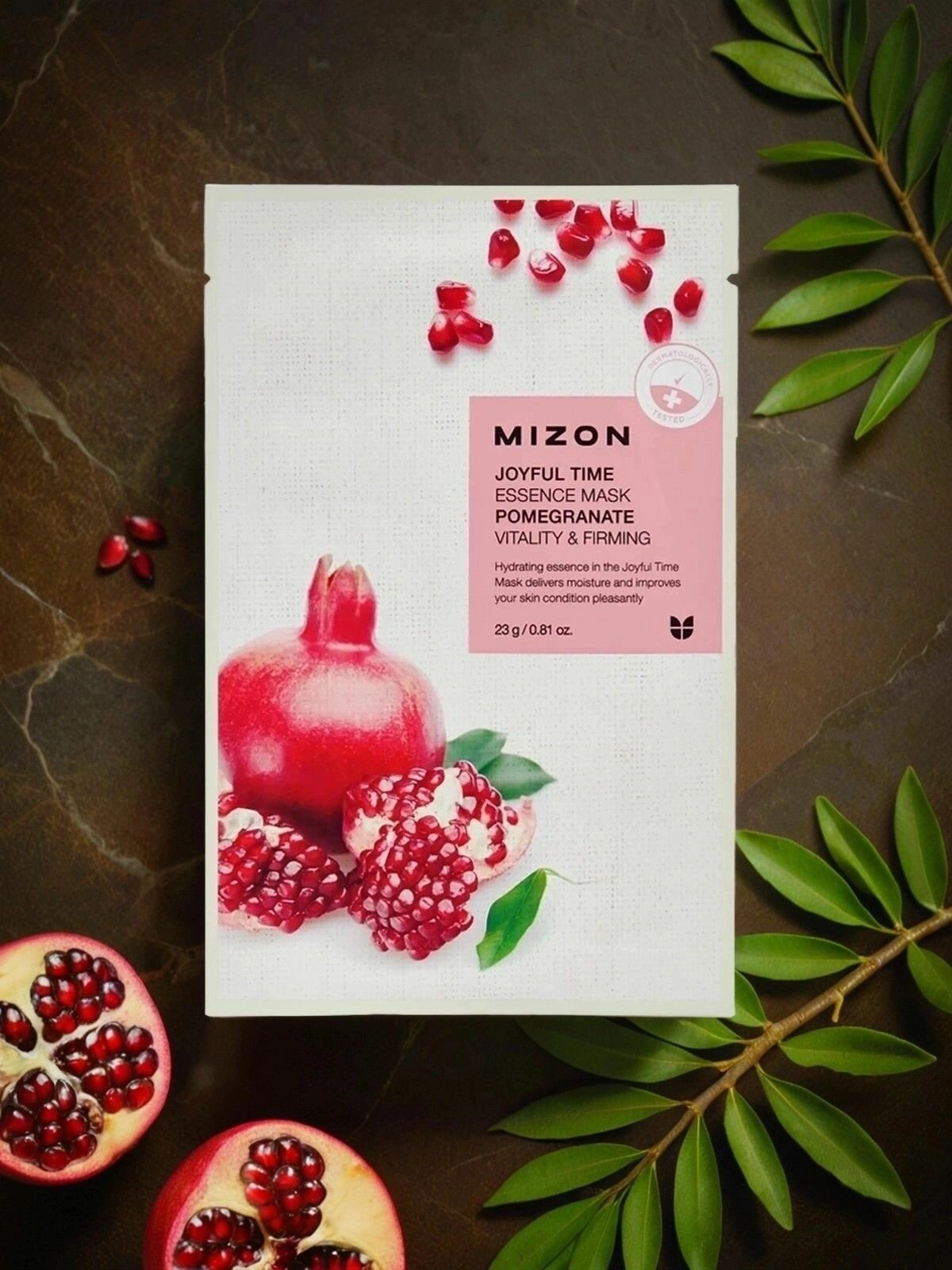MIZON Тканевая маска для лица с экстрактом гранатового сока Joyful Time Essence Mask Pomegranate