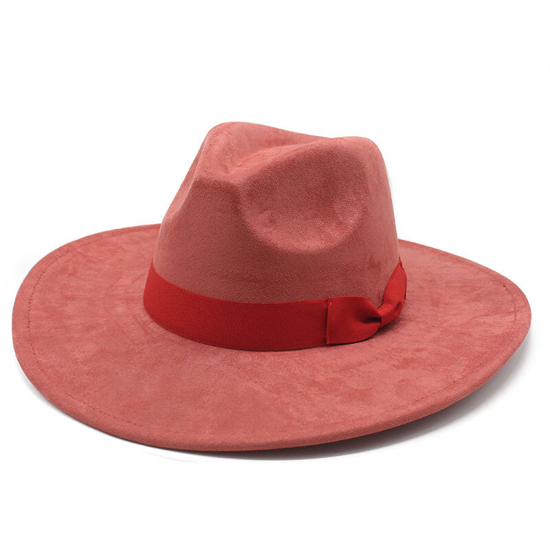 Многоцелевая Джазовая шляпа из замши Унисекс Отдых Плоский козырёк Замша / MOM-011