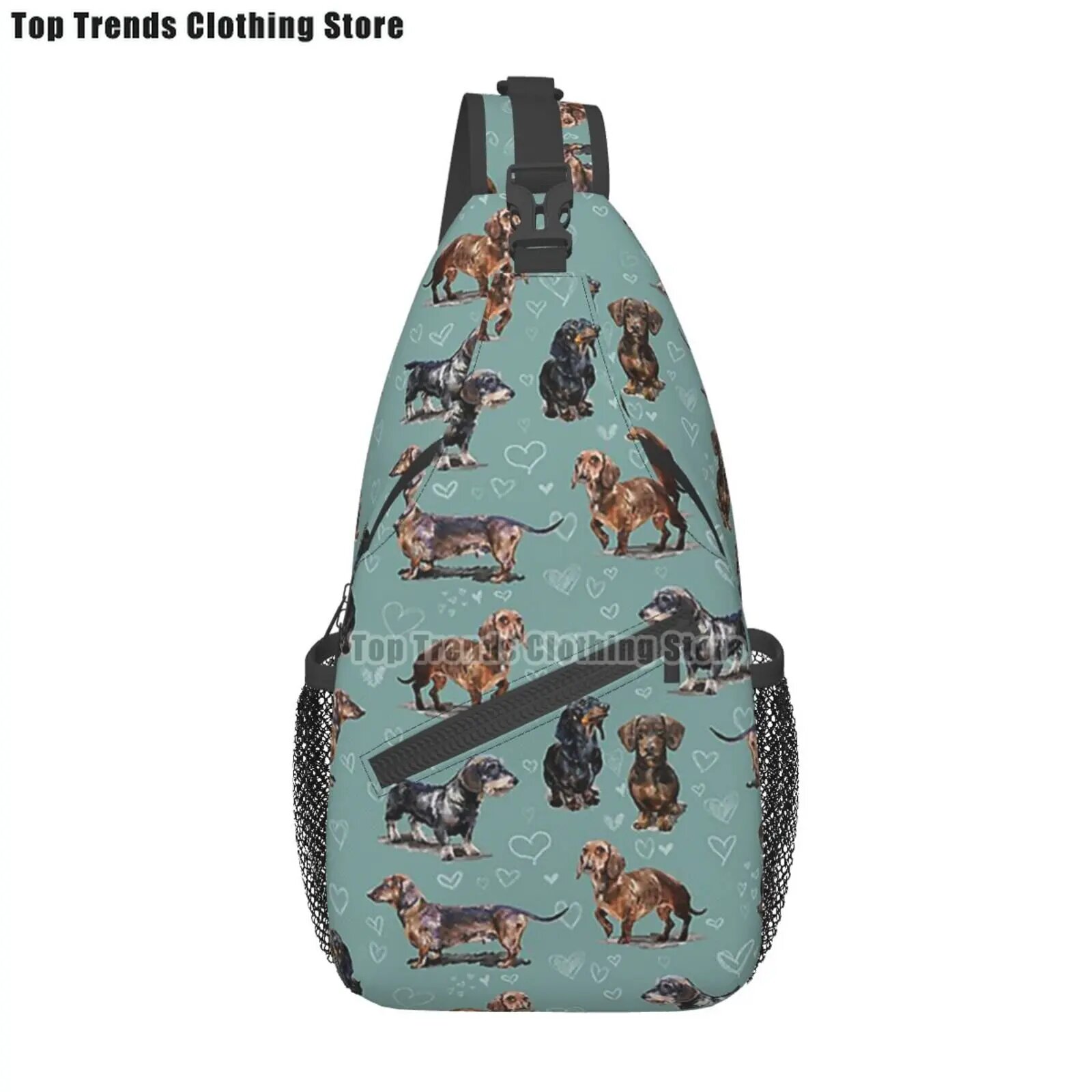 Fashion Gray Dachshunds Dackel Crossbody Sling Рюкзак-рюкзак The Wiener Dog Teckel Плечевая сумка для походов