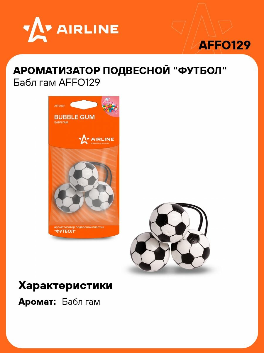 Ароматизатор 4 шт для автомобиля подвесной "Бабл гам" AIRLINE AFFO129