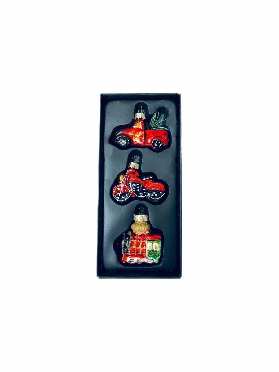 Набор елочных украшений из стекла