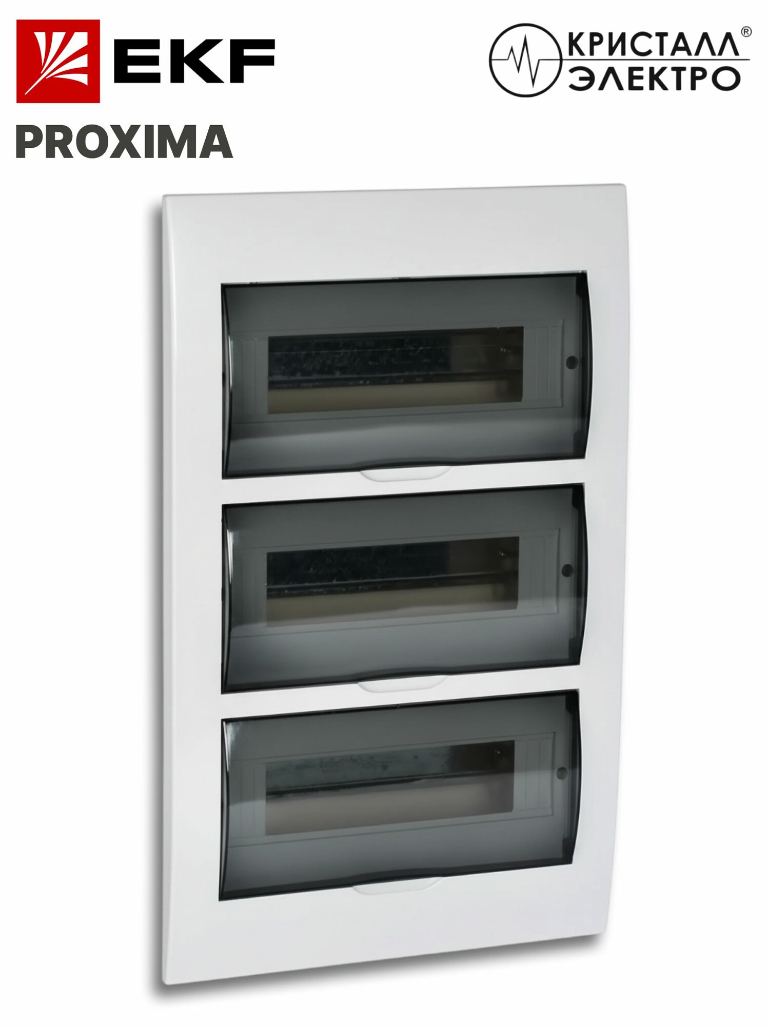 Щиток для автоматов 36мод встраиваемый белый черная прозрачная дверь IP41 ЩРВ-П EKF PROxima