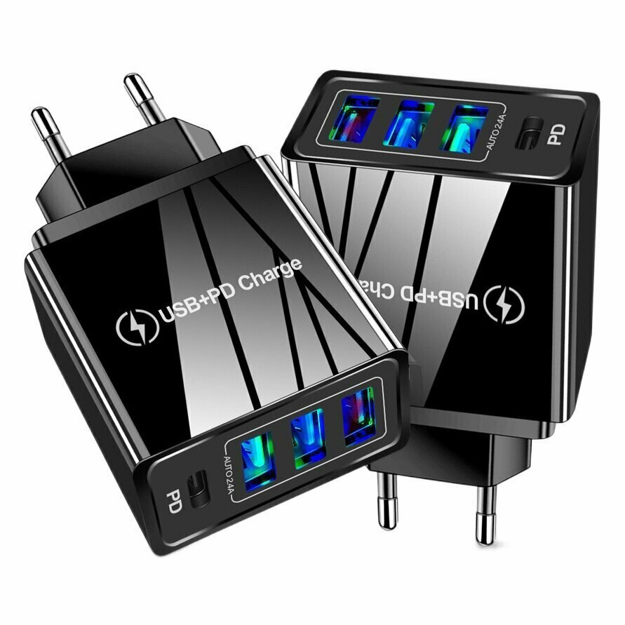 Зарядное устройство HCJTWIN 3.1A PD-3A+C, 3 USB, PD, 3.1 A, 5 В, 7-дневная гарантия