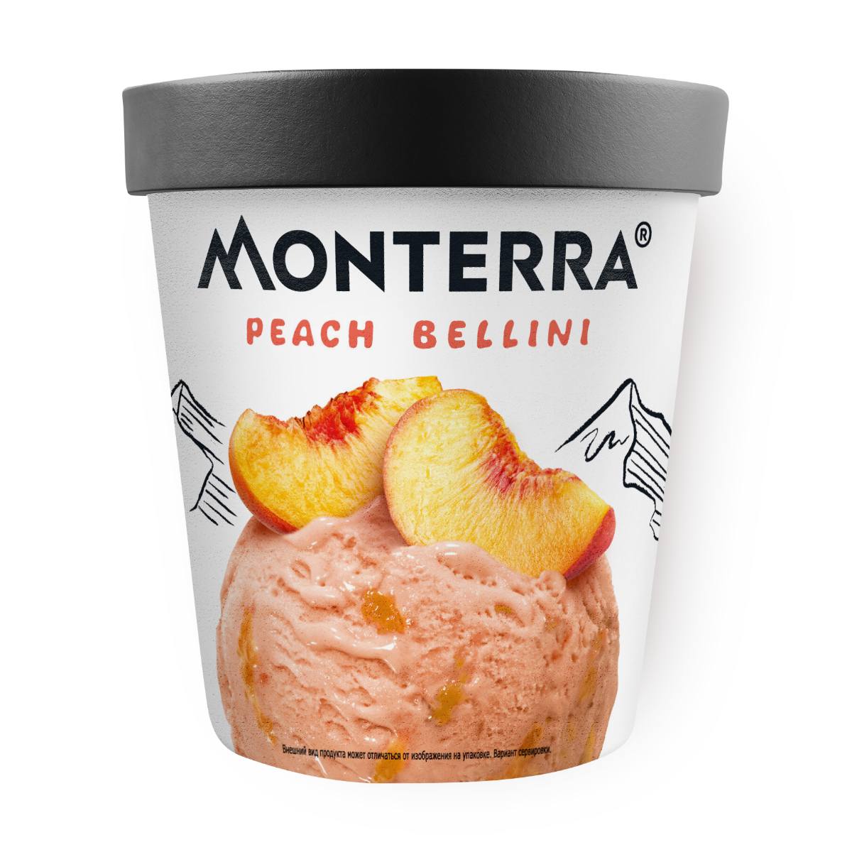 Мороженое Monterra "Беллини", без ГМО, в картонном стакане, 293г