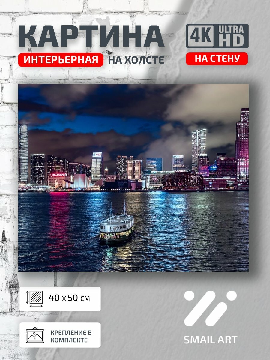 Картина на холсте интерьерная 40 на 50 на стену Города City для кабинета урбанистика декор