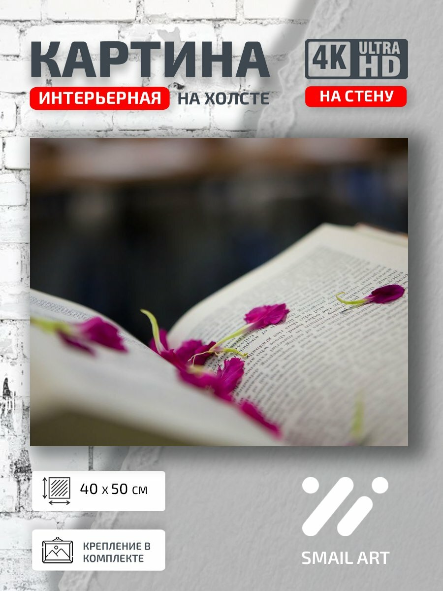 Картина на холсте интерьерная 40 на 50 на стену Лепестками Mood для спальни атмосфера декор