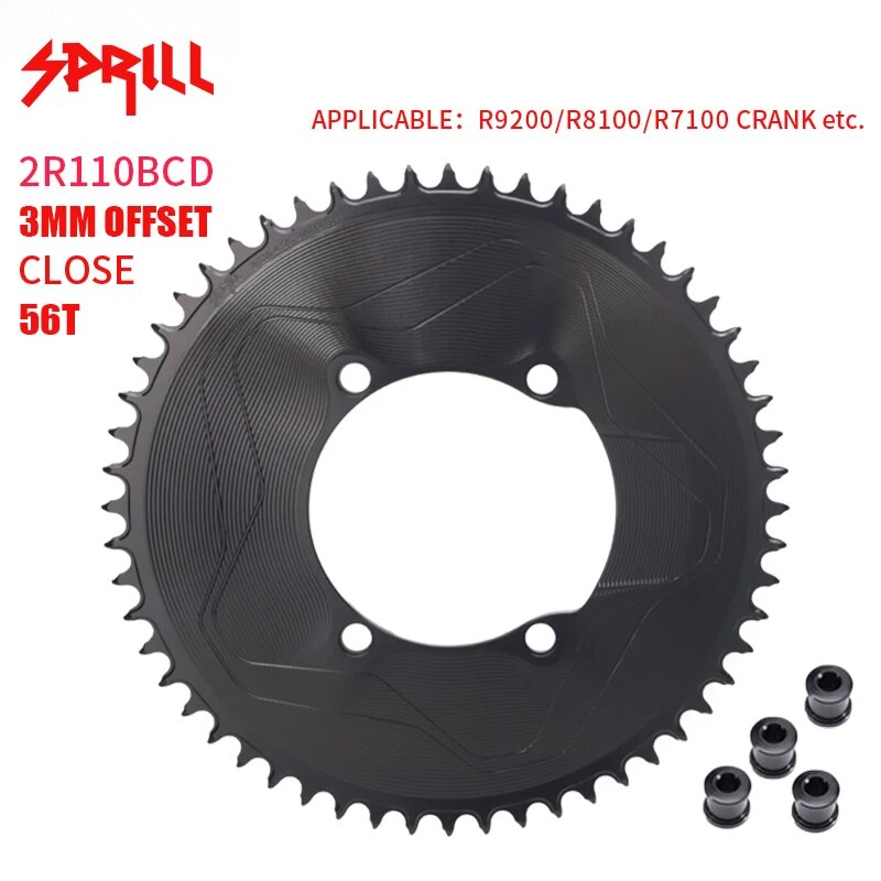 PASS QUEST Передняя звезда для Shimano 105 R7100 ULTEGRA R8100 Dura-ace R9200 50T 54T 56T 58T bk-56T