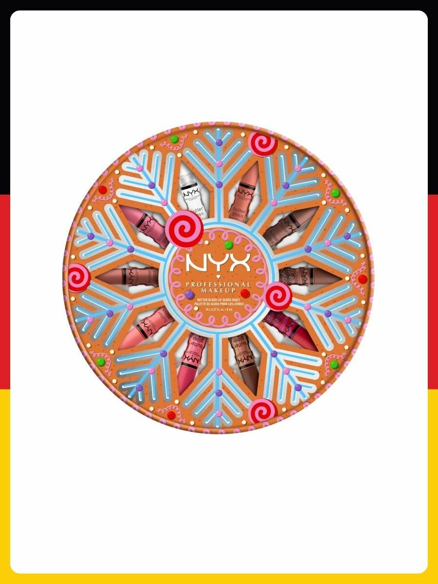 Набор декоративной косметики NYX Professional Makeup Gingerbaddie Land Butter Gloss Lip Gift Set 10 pcs.